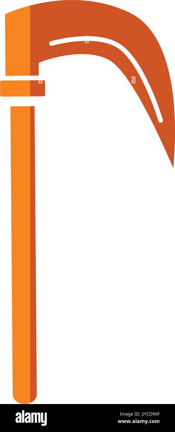Halloween scythe with orange handle and spooky design, Vector Stock ...