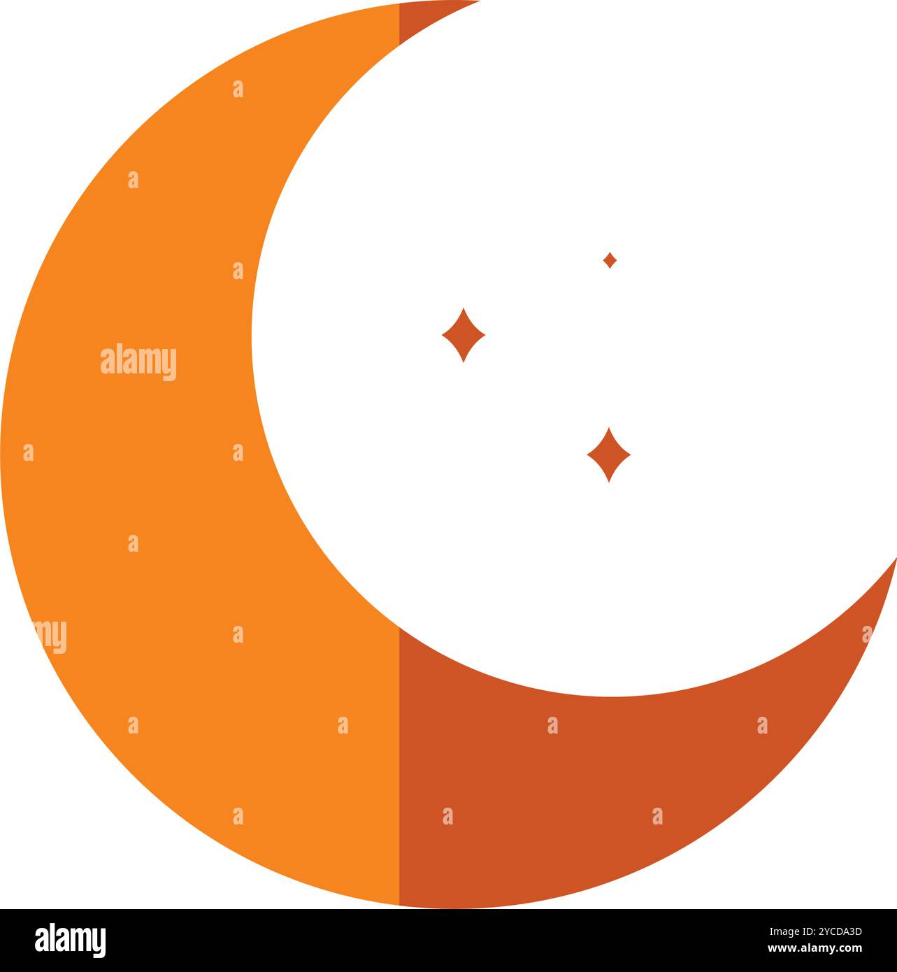 Halloween crescent moon with stars and spooky atmosphere, Vector Stock ...