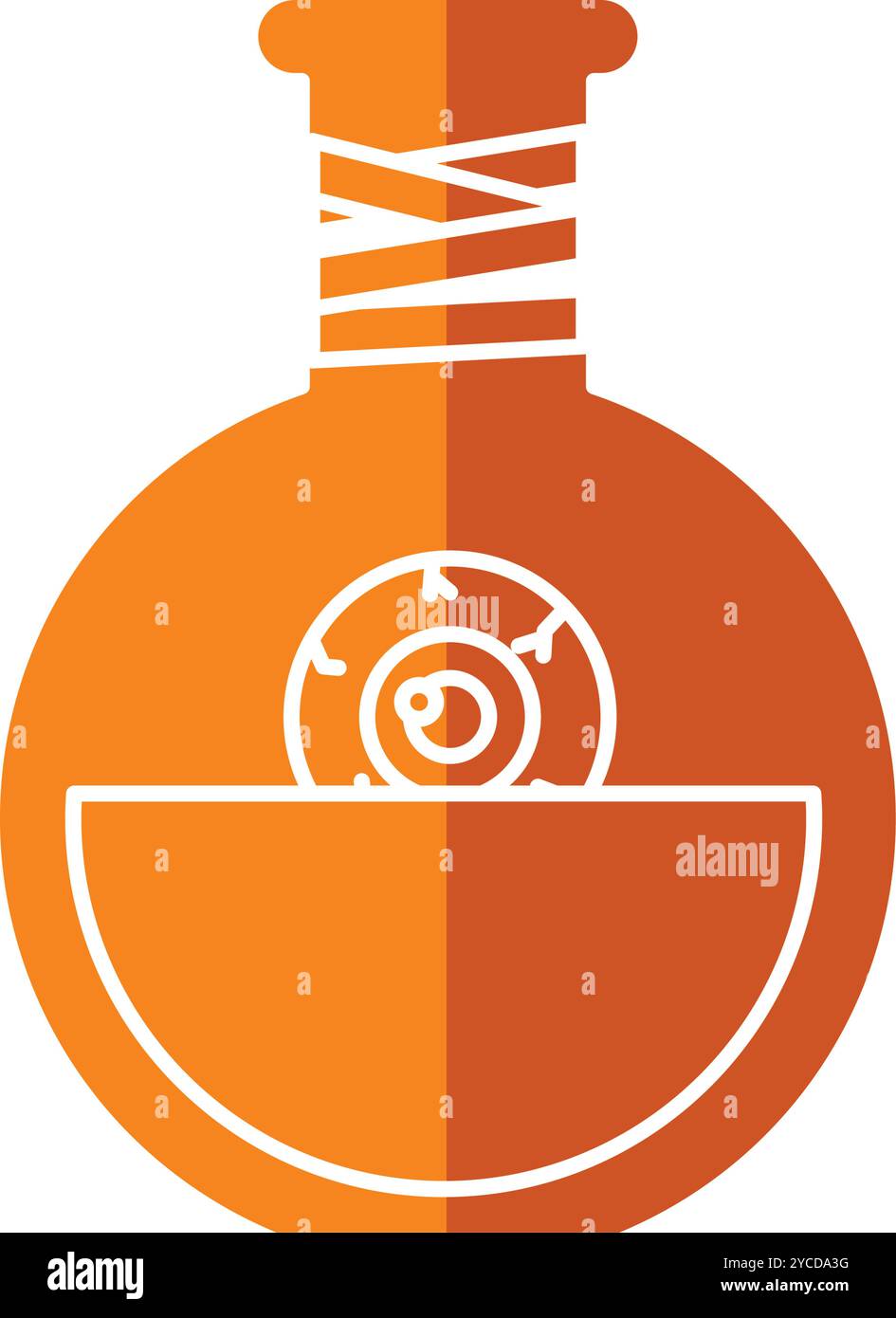 Halloween potion bottle with eyeball inside and spooky design, Vector ...