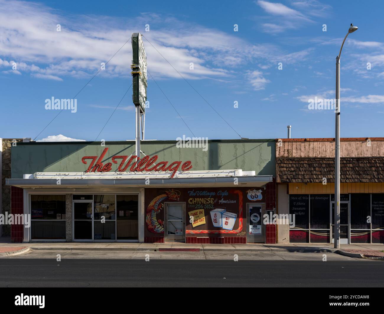 The Village, 1950s retro strip mall, Barstow, California Stock Photo ...