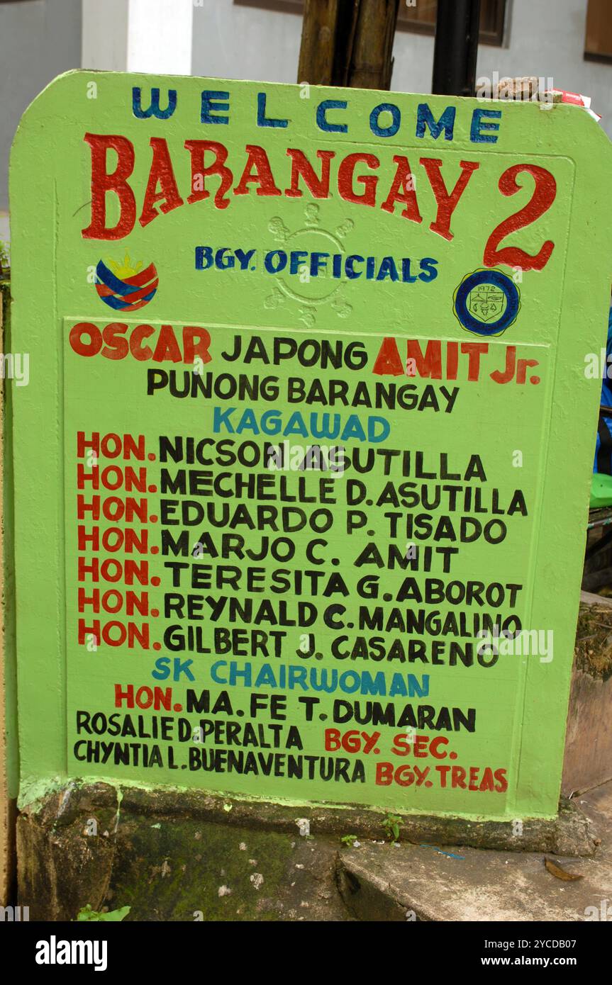 Welcome to Barangay 2 Sign, Coron, Palawan, Philippines Stock Photo - Alamy
