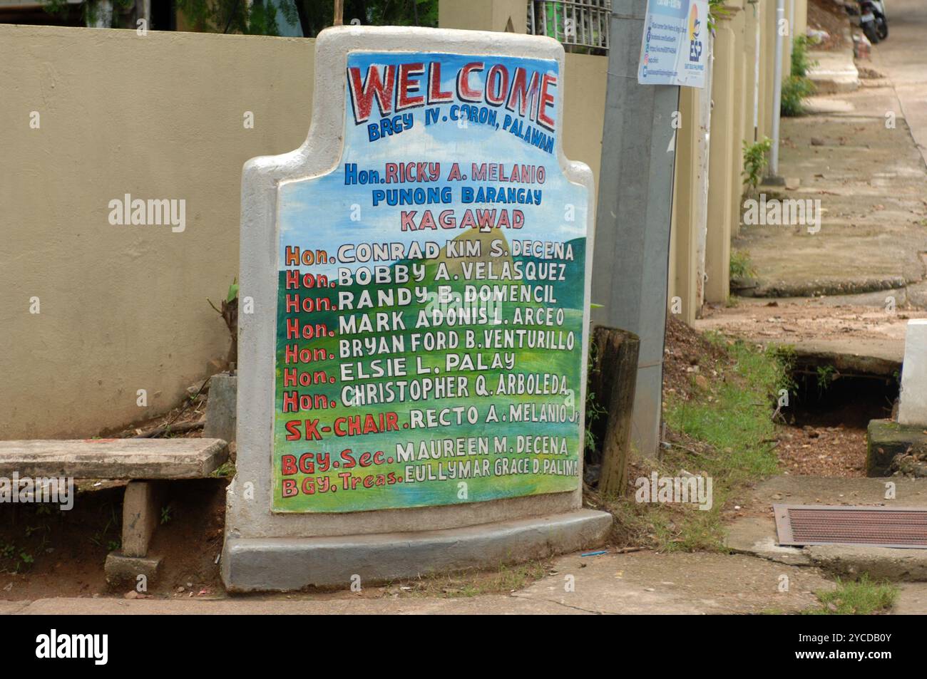 Welcome to Barangay 4 Sign, Coron, Palawan, Philippines Stock Photo - Alamy