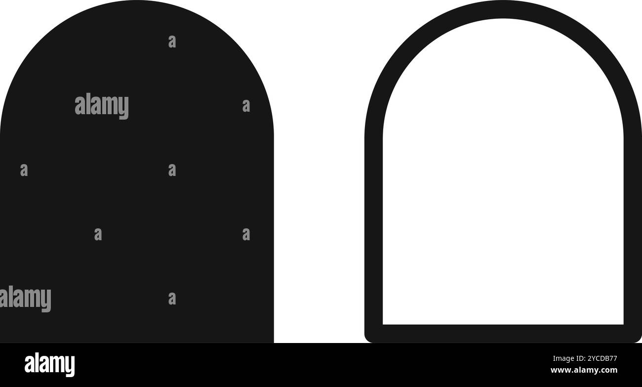 Arch shape and frame. Archway boxes. Window, gate or portal silhouettes ...