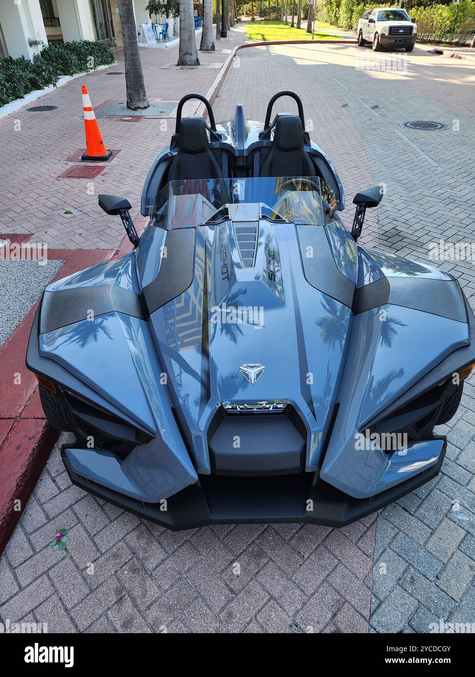 Miami Beach, Florida USA - June 6, 2024: 2023 Polaris Slingshot SL Grey ...