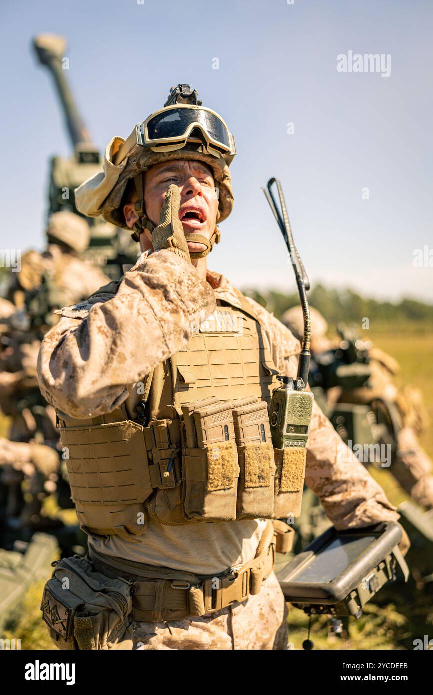 U.S. Marine Corps Sgt. Justin Steenerson, a section chief with 2d ...