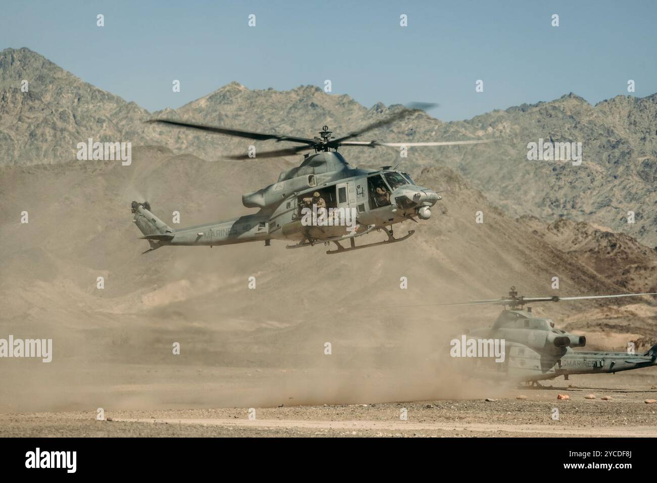 A U.S. Marine Corps UH-1Y Venom assigned to Marine Aviation Weapons and ...