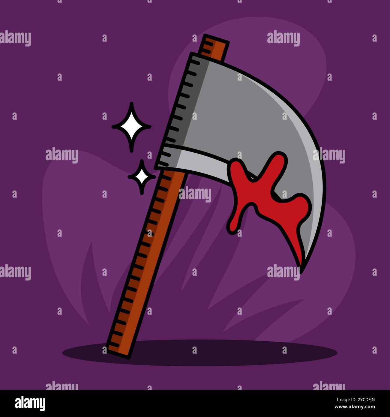 Illustration of a bloody axe with dripping blood, ideal for horror ...