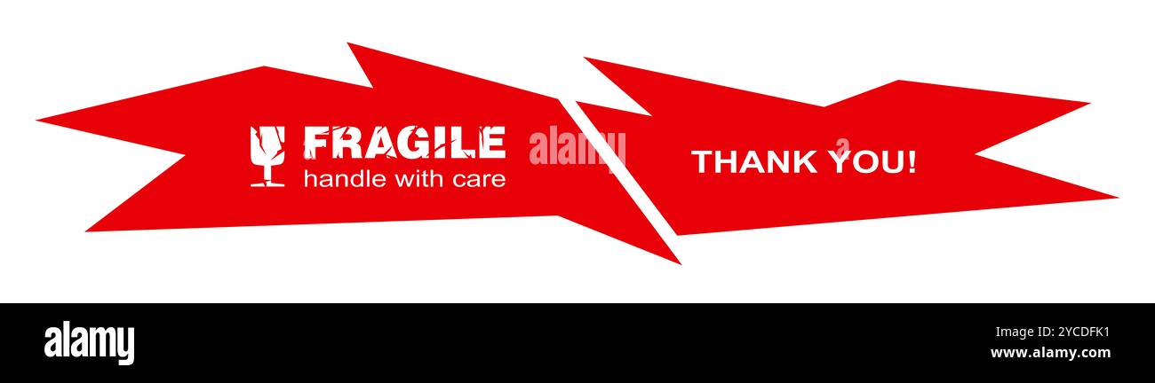 Fragile label, sticker, icon design for shipping parcels, moving boxes ...