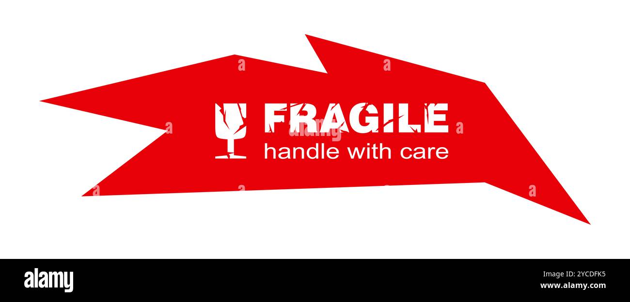 Fragile label, sticker, icon design for shipping parcels, moving boxes ...