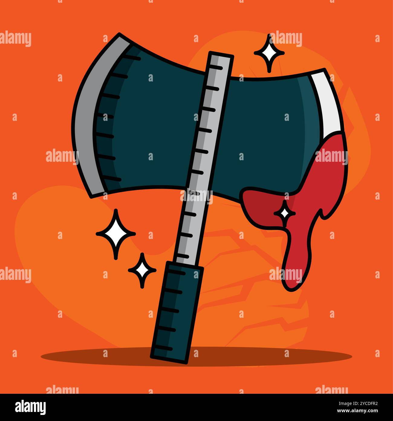 Bloody axe illustration for horror Halloween decorations, Vector Stock ...