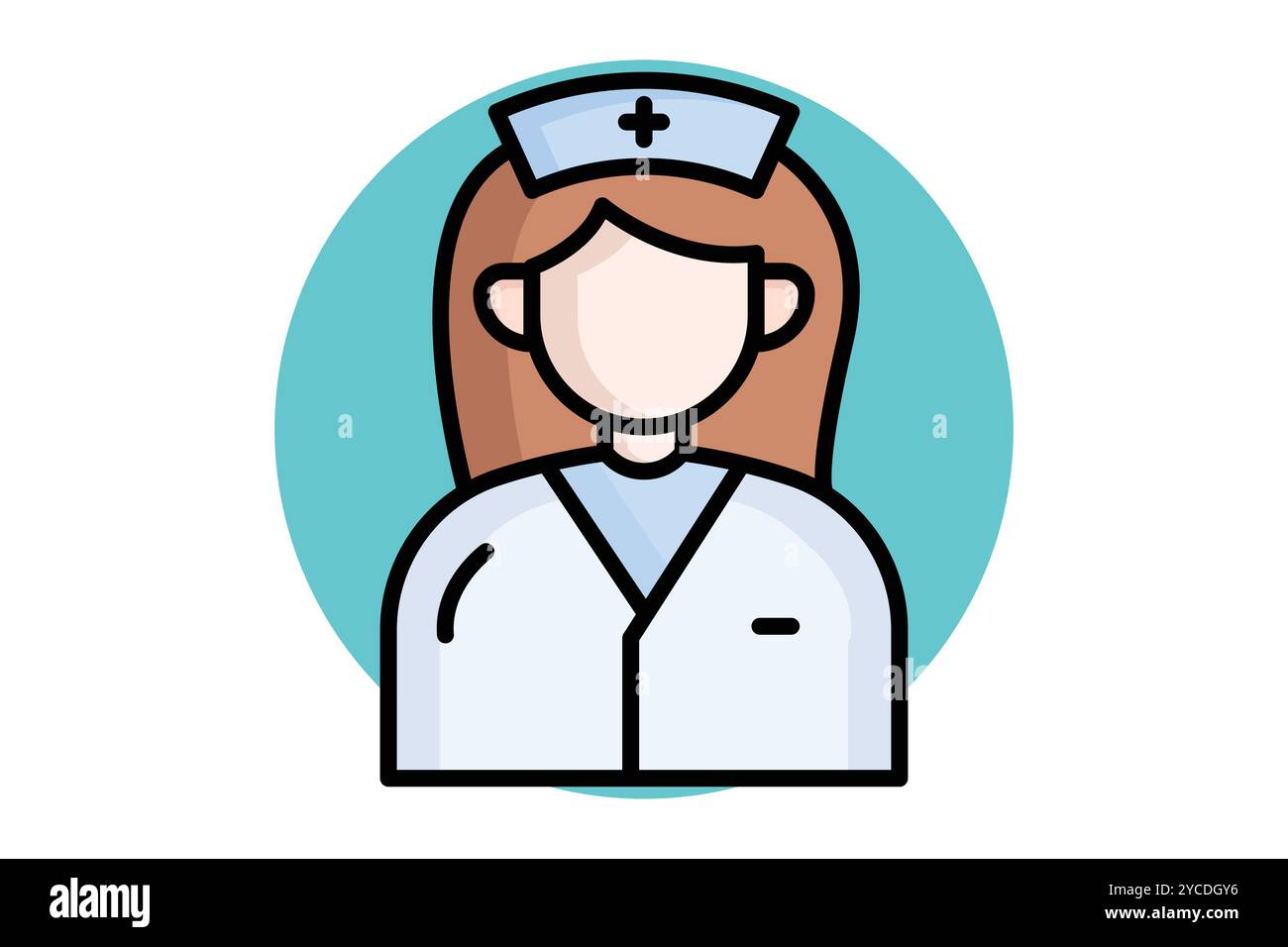 Nurse icon. colored outline icon style. icon related to medical. health ...