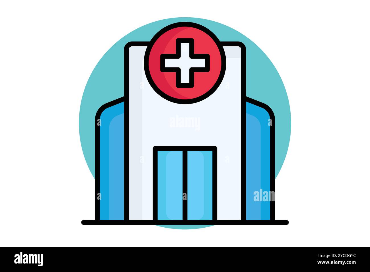 Hospital icon. colored outline icon style. icon related to medical ...
