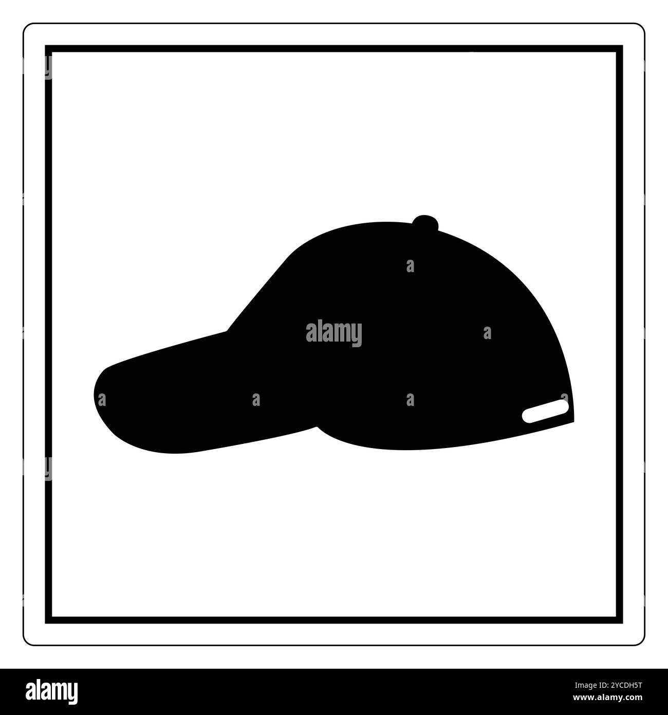 This black silhouette of a baseball cap showcases a modern design ...