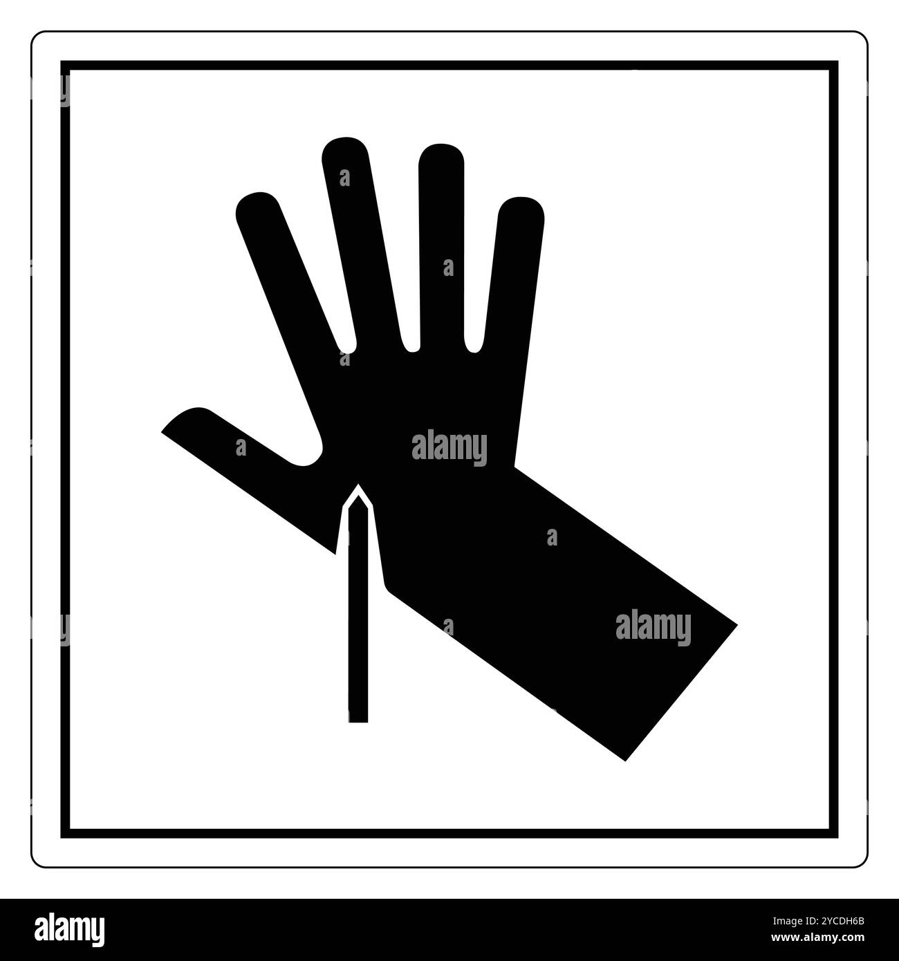 This graphic illustration showcases a hand caution sign, emphasizing ...