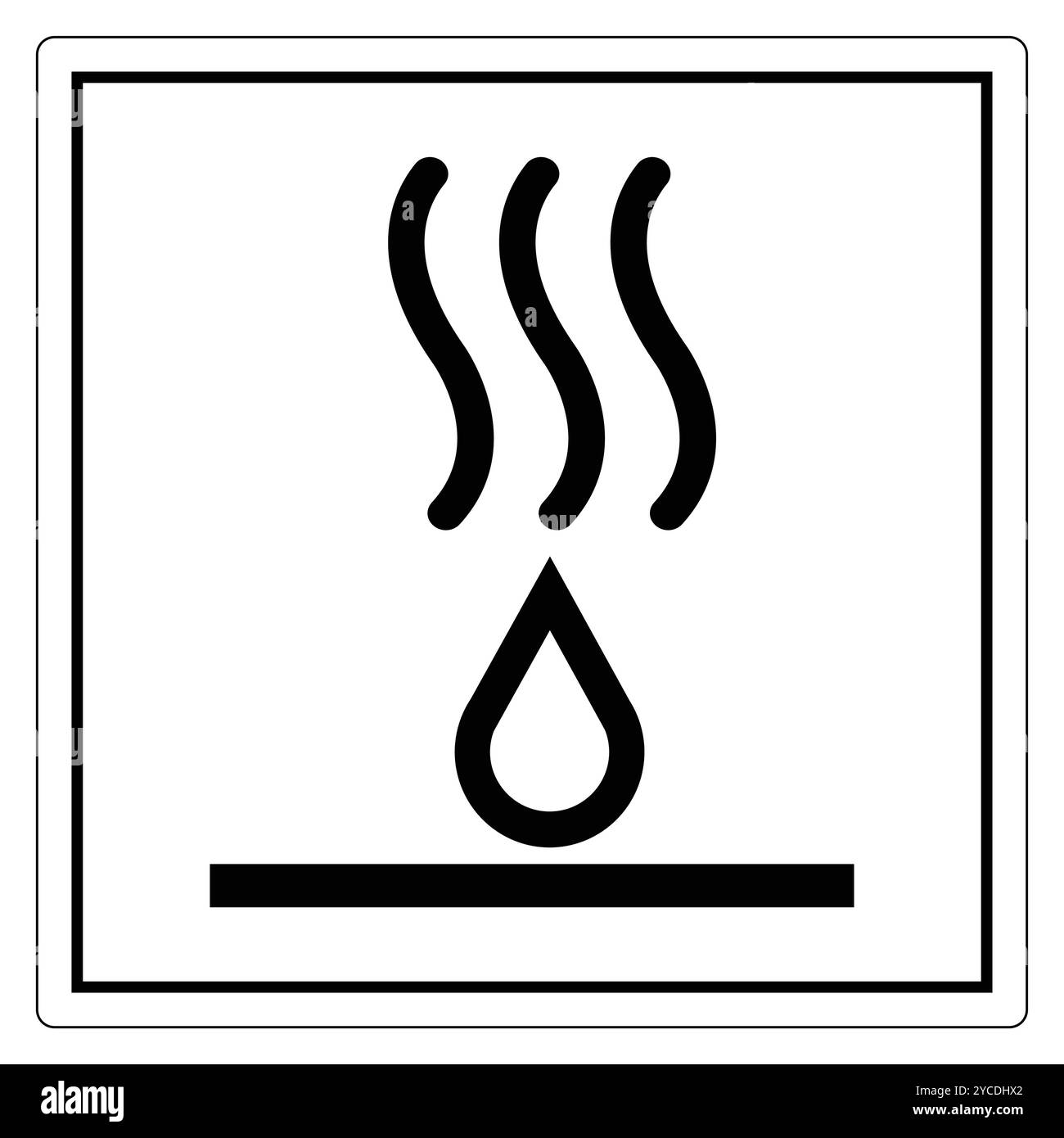 This graphic symbol represents the interaction of heat and liquid. It ...