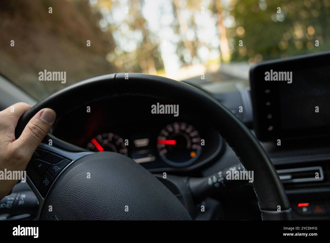 Car moving on curvy road hi-res stock photography and images - Alamy
