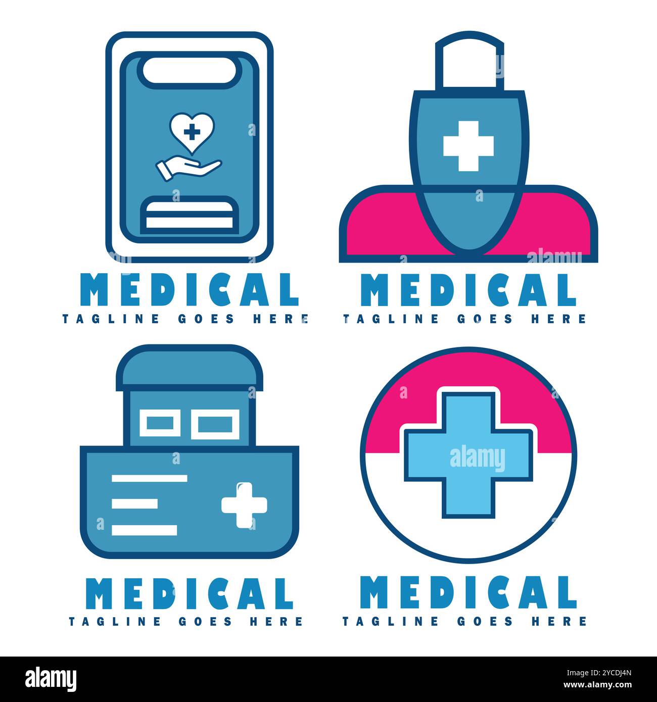 Vector Illustration of a Medical and Healthcare Icon Collection Stock ...