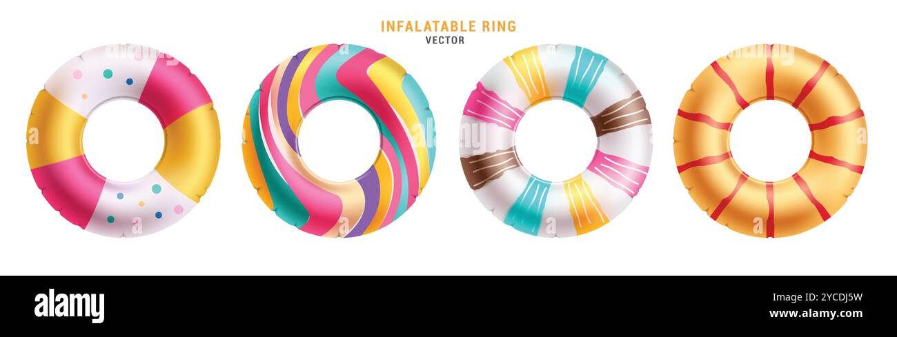 Summer inflatable ring vector set design. Summer floaters swimming ...