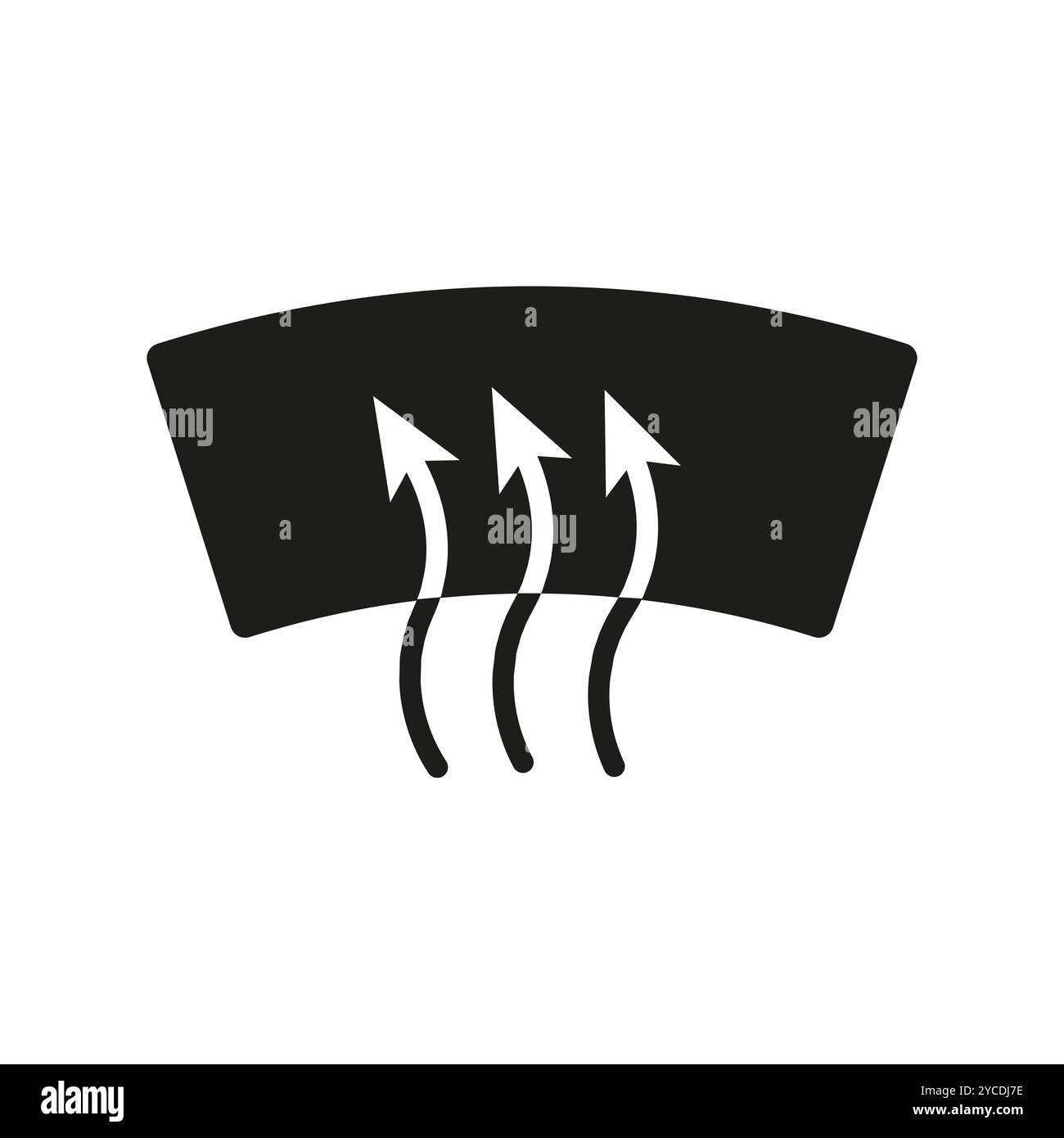 Windshield defrost symbol. Car heating icon. Airflow direction graphic ...