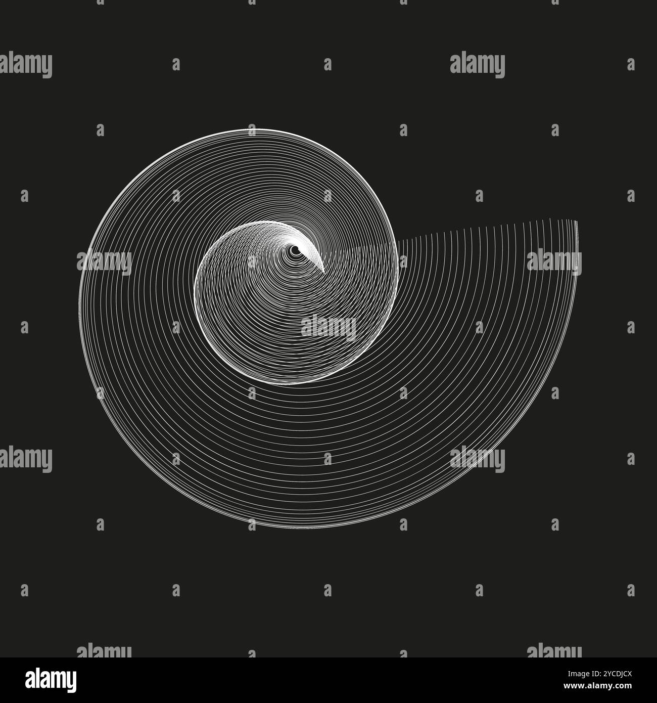 Abstract spiral shape. Hypnotic swirl vector. Black lines composition ...