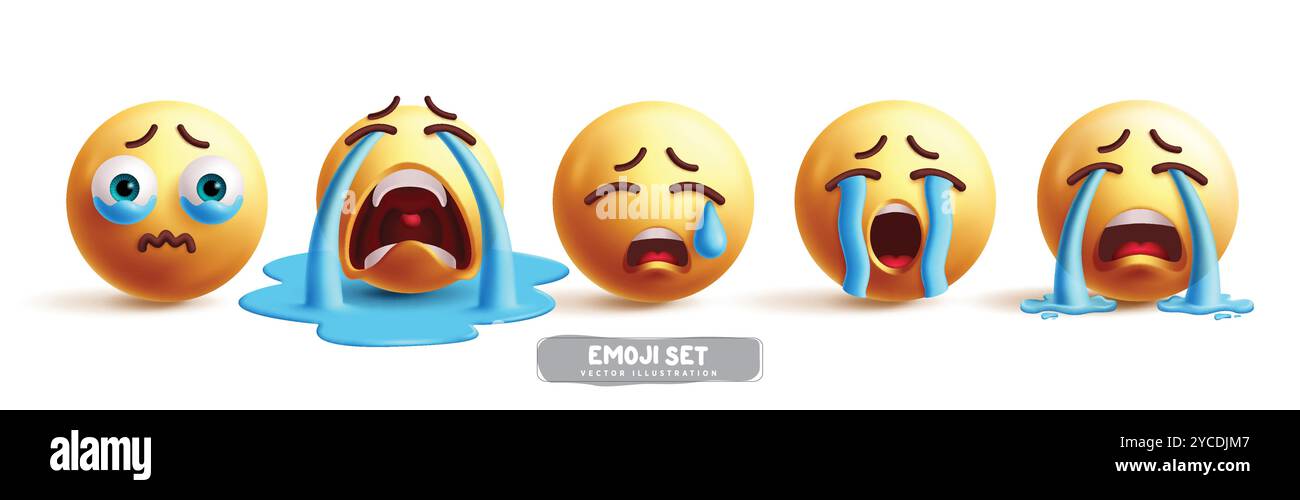 Crying emojis vector Cut Out Stock Images & Pictures - Alamy