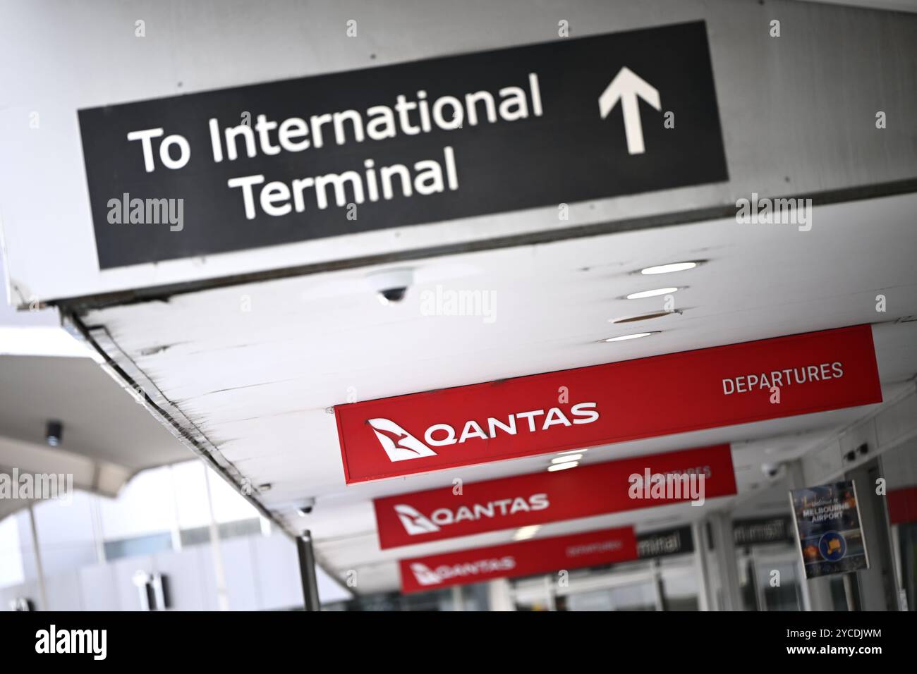 Melbourne, Australia. 23rd Oct, 2024. Qantas signage at Melbourne ...