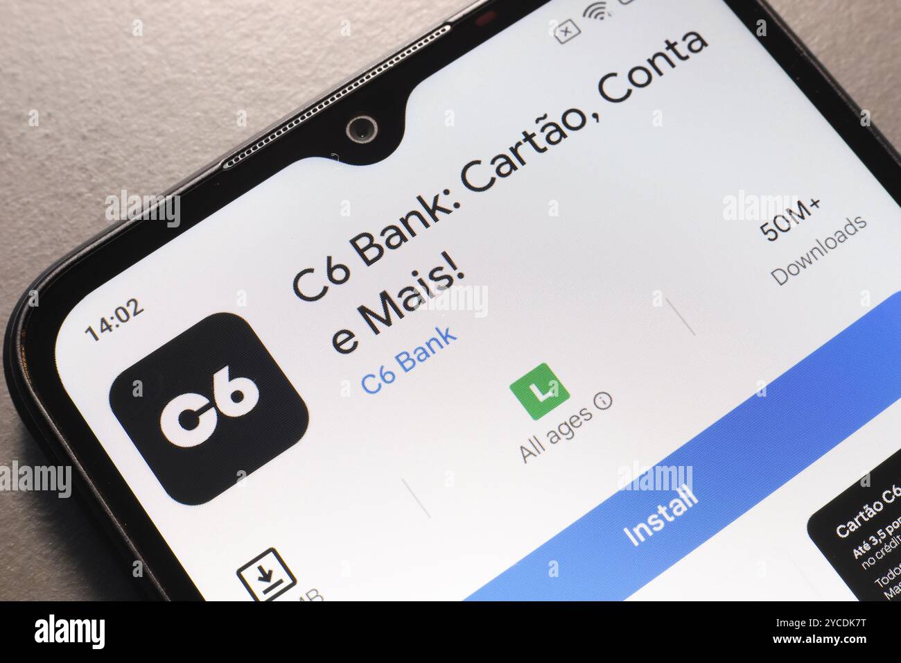 October 22, 2024, Brazil. In this photo illustration, the C6 Bank app ...