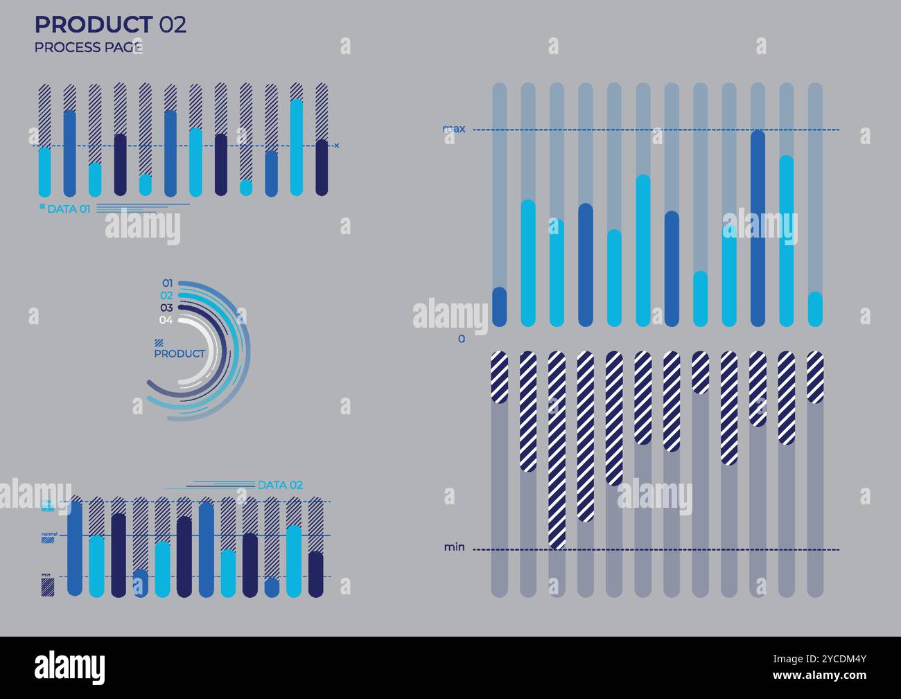 Project business analysis charts in color. Vector illustration Stock ...