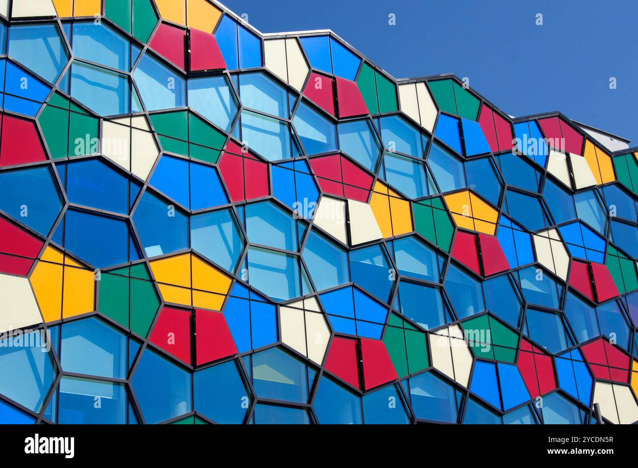 The colourful facade of the office building known as One Smithfield in ...