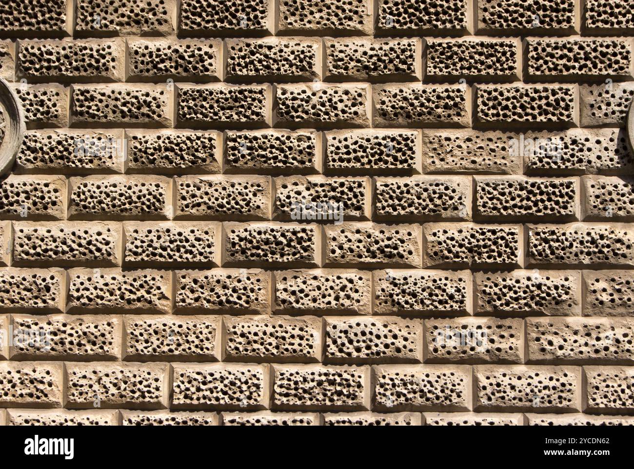 Oolitic limestone blockwork design outside the King's and Queen's Baths ...