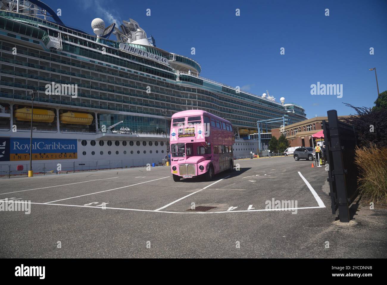 Double-decker charter bus,Saint John, New Brunswick, Canada Stock Photo ...