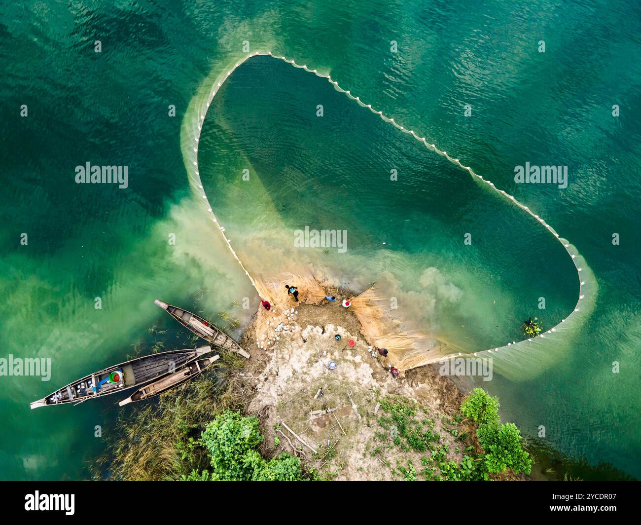 Aerial view of fishing in kaptai lake hi-res stock photography and ...