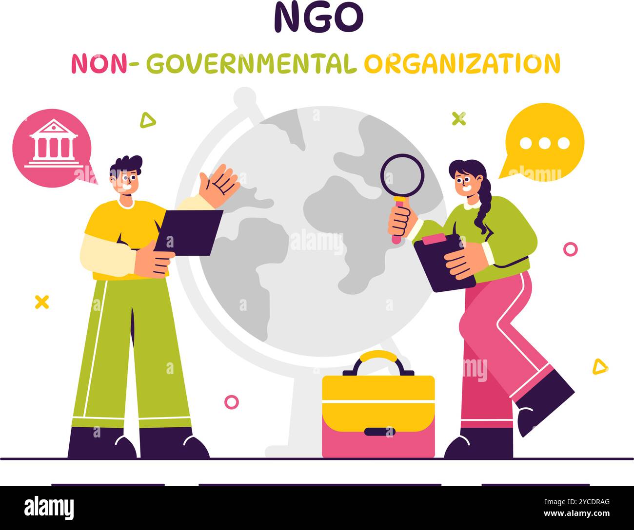 Vector illustration of an NGO or Non-Governmental Organization to ...