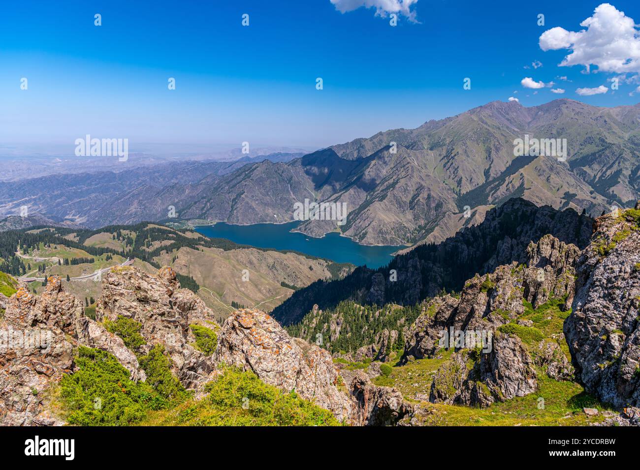 Heaven Lake of Tian Shan (Tianchi). A famous World Heritage site in ...