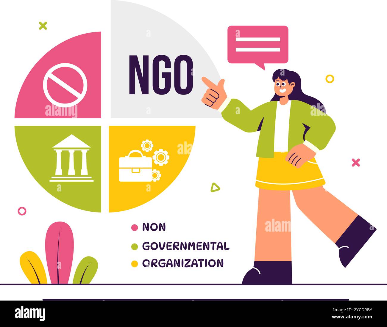 Vector illustration of an NGO or Non-Governmental Organization to ...