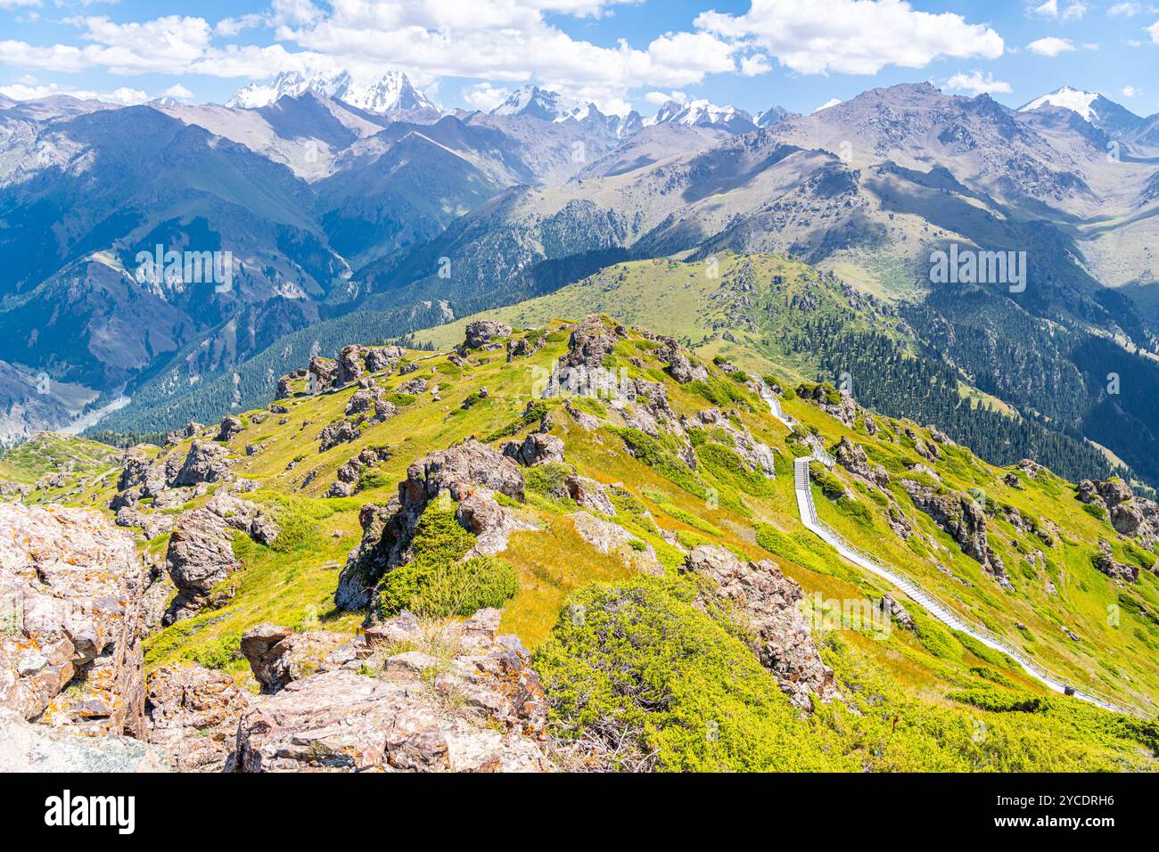 Snow capped mountains of the Tianshan mountain chain, Xinjiang, China ...