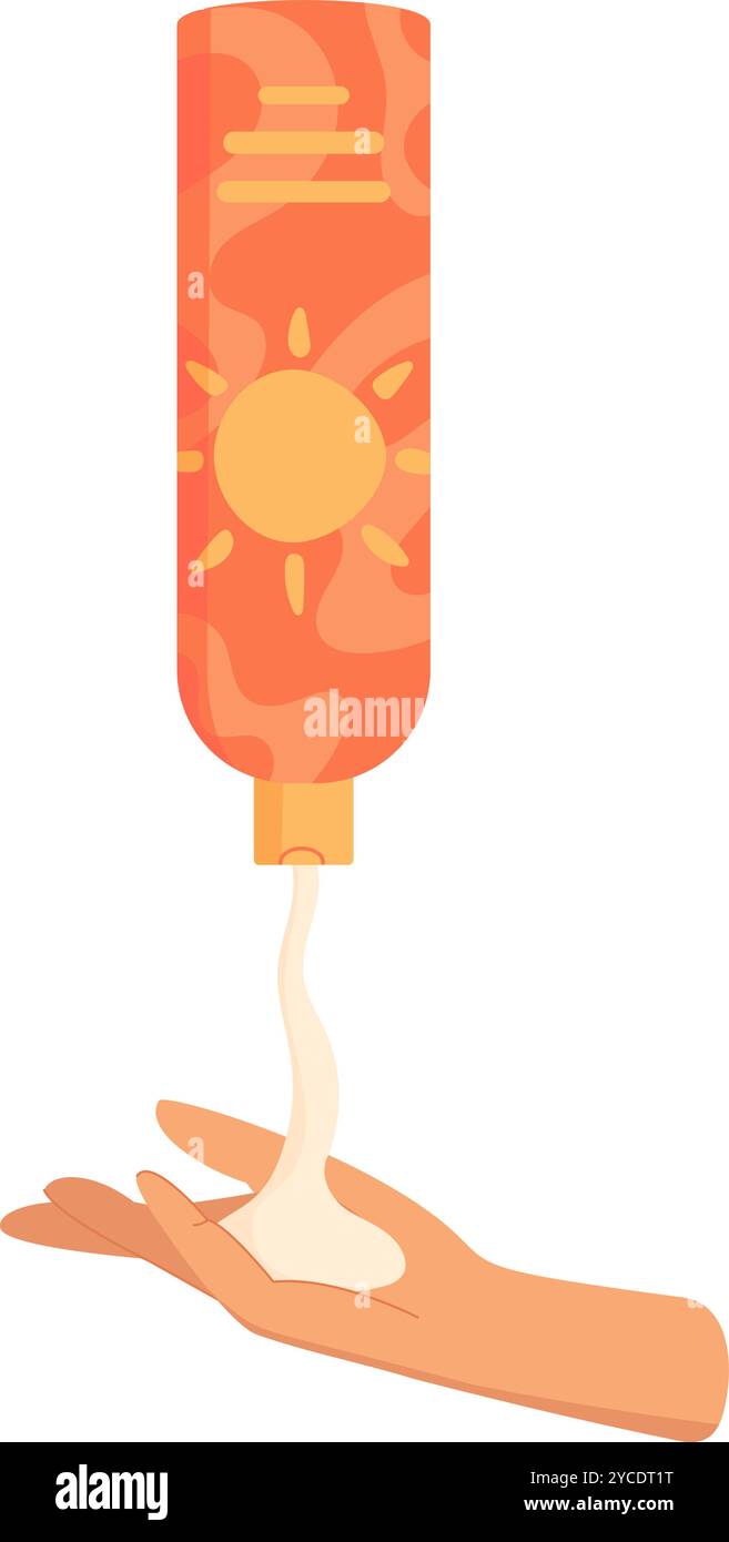Hand Squeeze Sunscreen Lotion Bottle Stock Vector Image & Art - Alamy