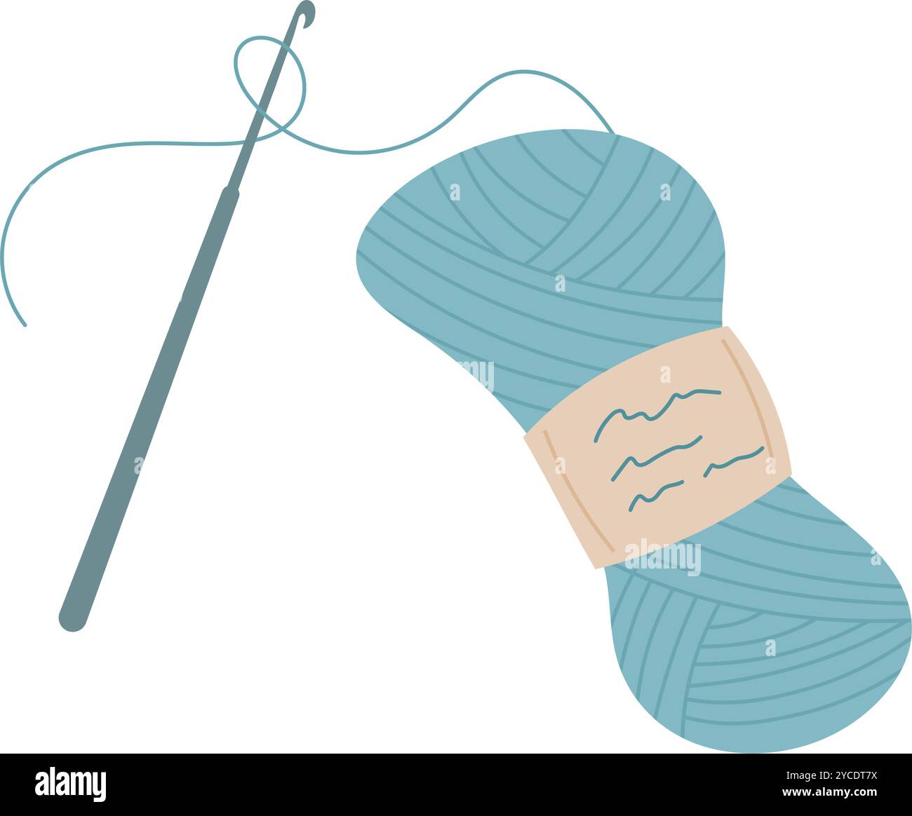 Crochet Yarn Ball And Needle Logo Stock Vector Image & Art - Alamy
