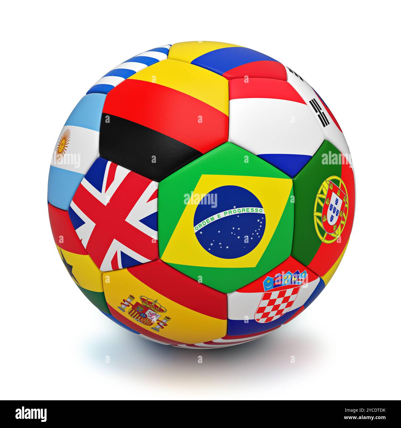 Soccer ball with world countries flags isolated Stock Photo - Alamy
