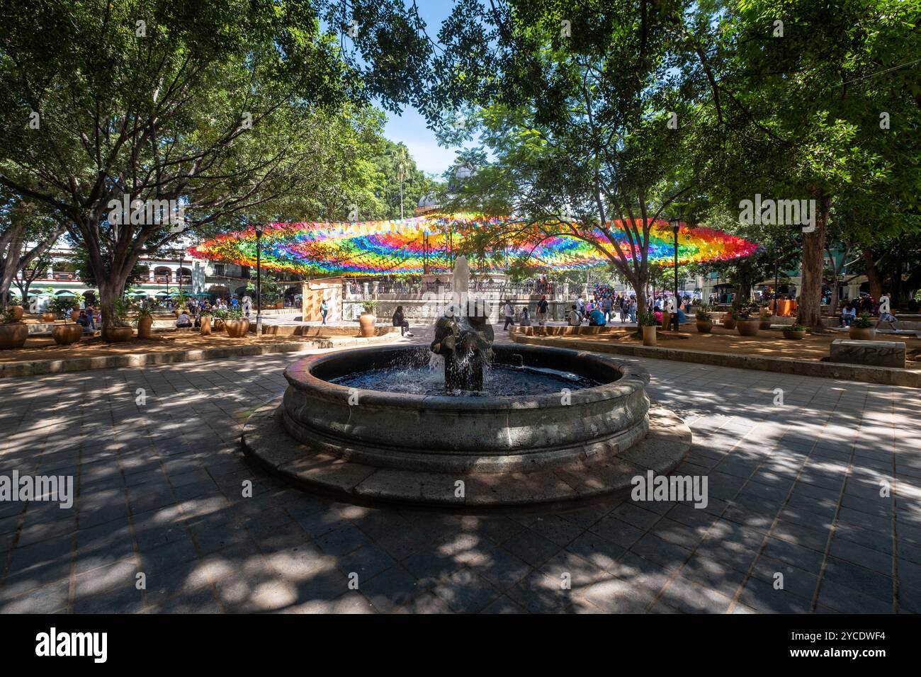 The Zocalo or Central Square at the colonial city of Oaxaca in Mexico ...
