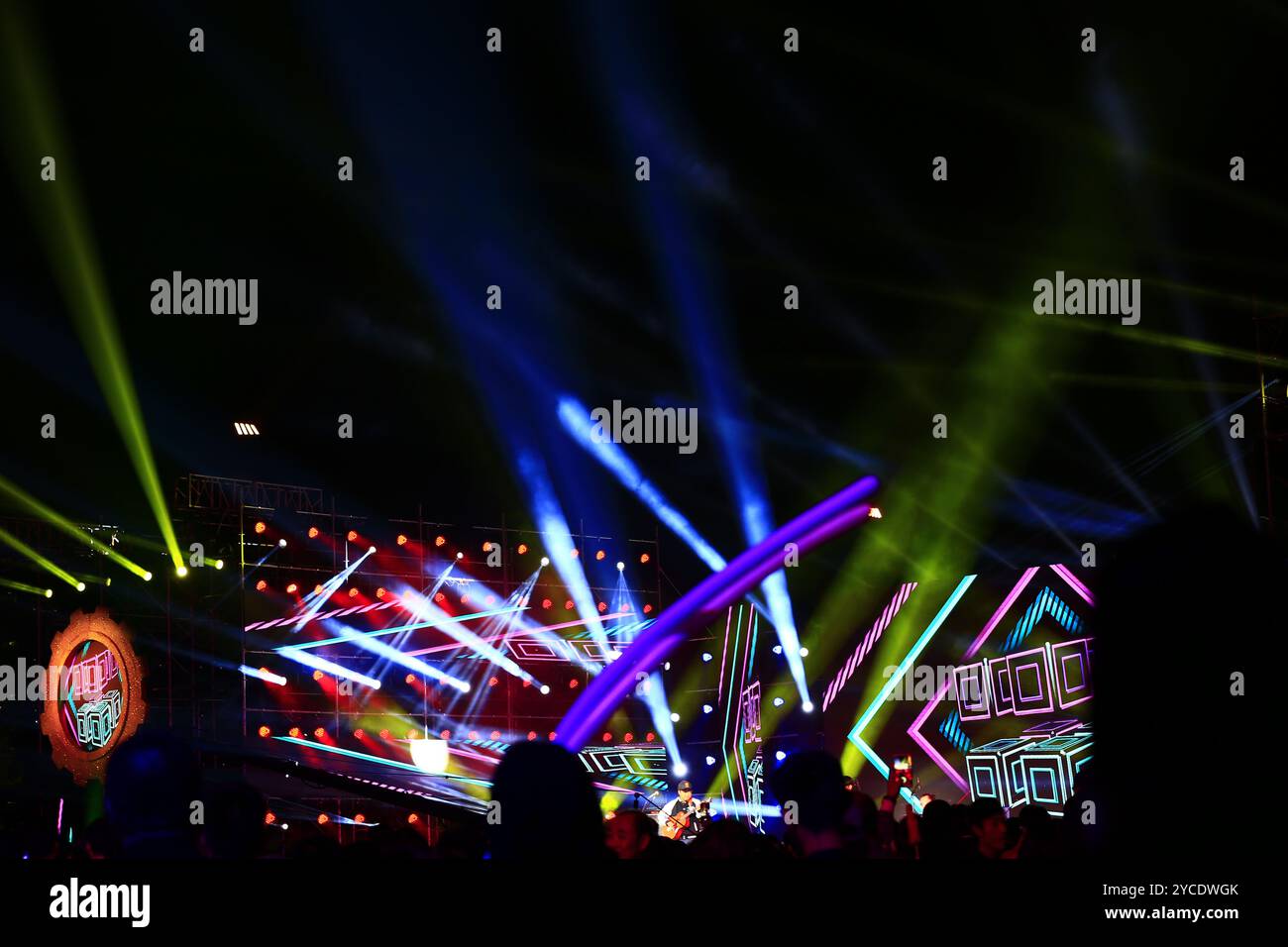 Stage lighting effect in the dark, close-up pictures Stock Photo - Alamy