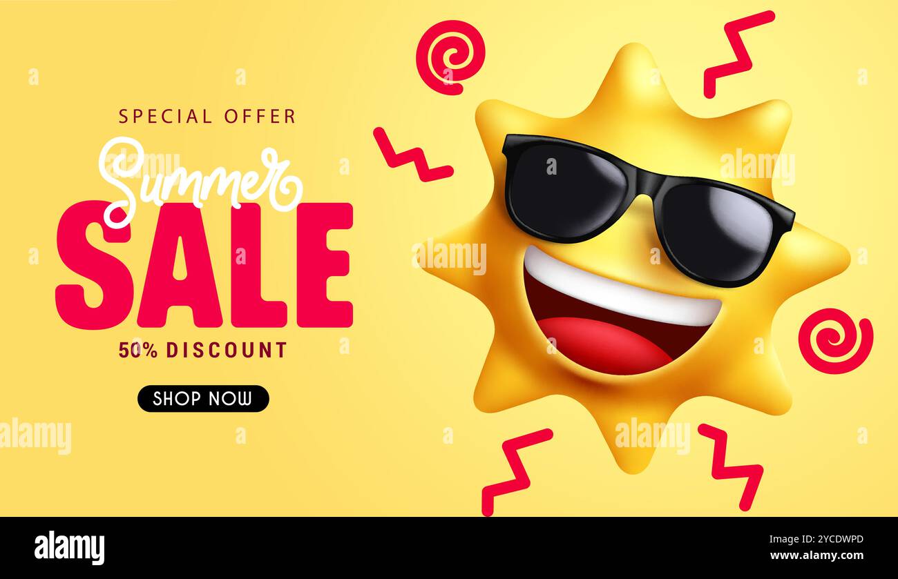 Summer sale vector banner design. Summer sale text special offer 50% ...
