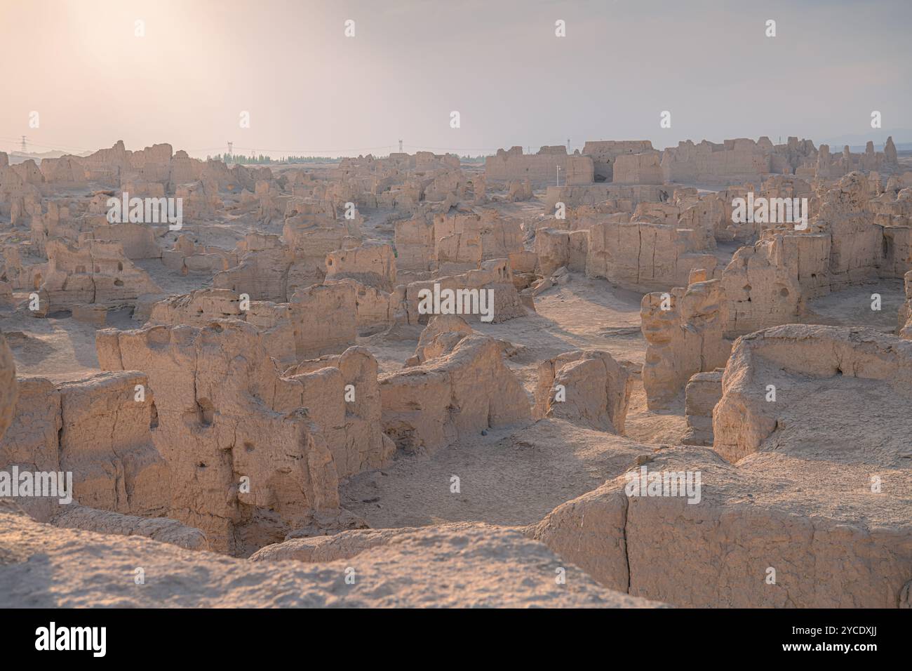 View of Ancient Ruined City in Desert. Earthen Stone, Sandstone, and ...