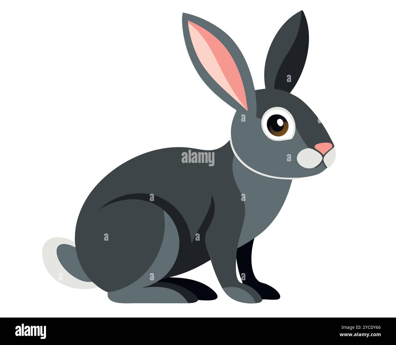 Rabbit vector illustration. Cute bunny rabbit cartoon clipart, animal ...