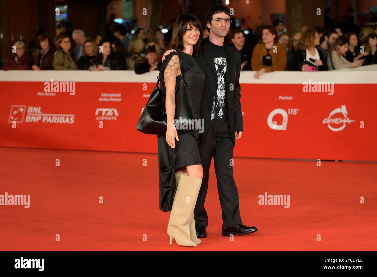 Asia Argento (l) and Simone Bozzelli (r) attend the red carpet of movie ...