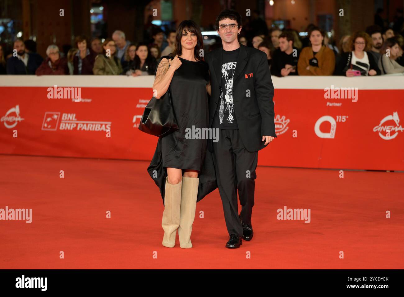 Asia Argento (l) and Simone Bozzelli (r) attend the red carpet of movie ...