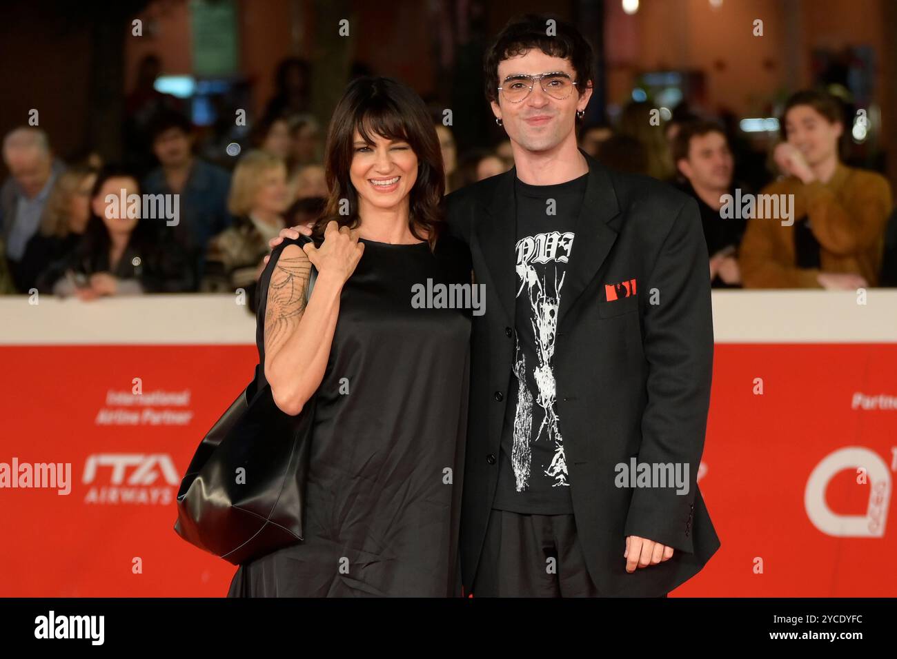 Asia Argento (l) and Simone Bozzelli (r) attend the red carpet of movie ...