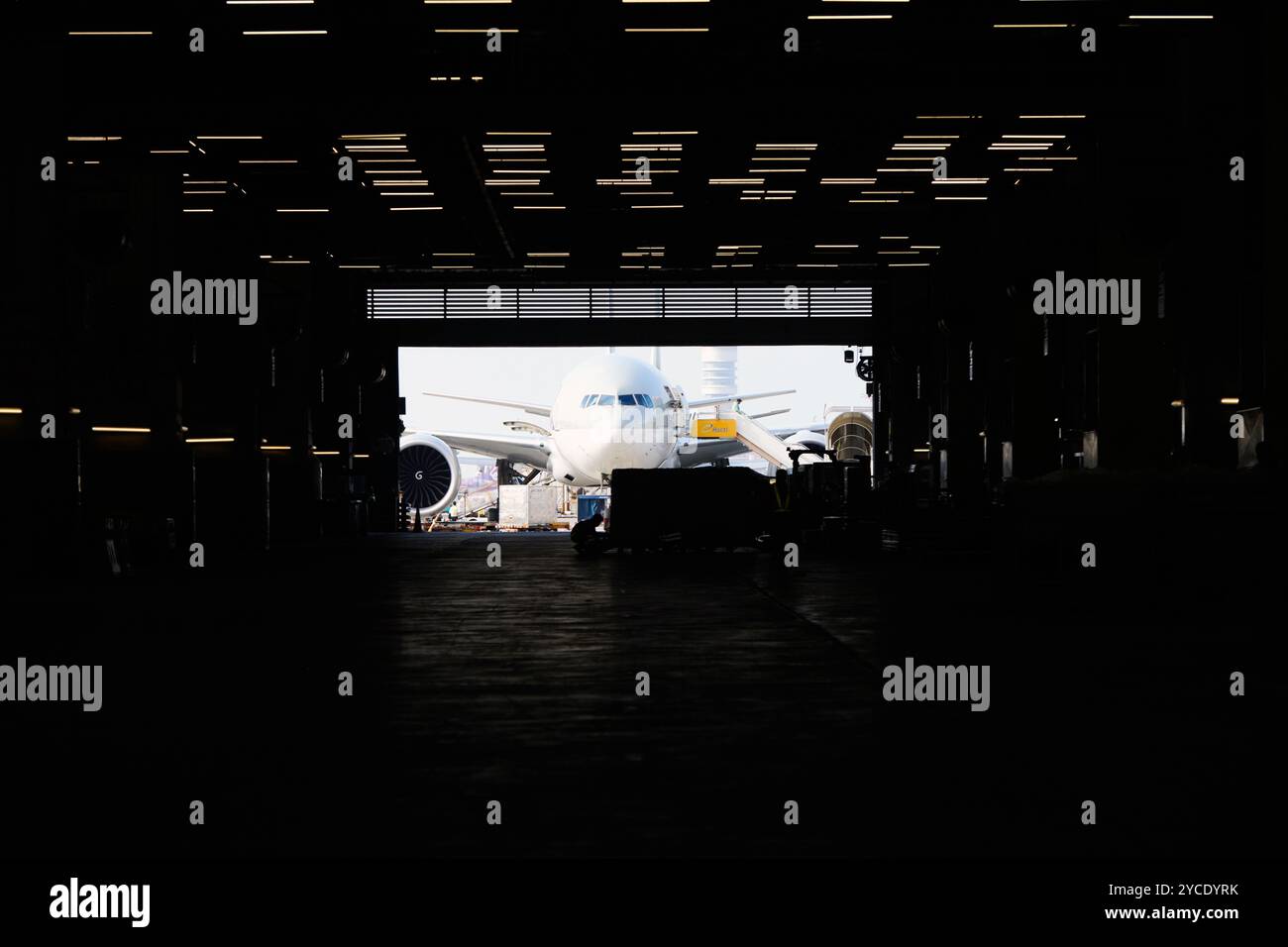 Qatar Airways Cargo plane in front of the Cargo Terminal at Hong Kong ...