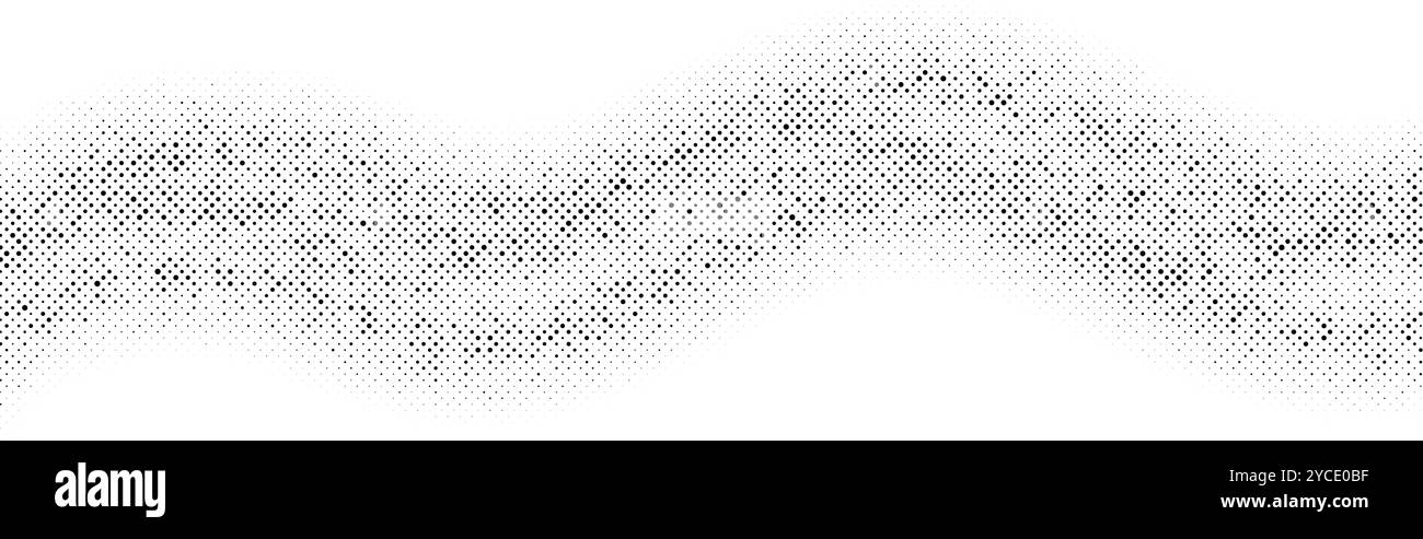Gritty halftone wave background. Dotted curved line wallpaper. Abstract ...