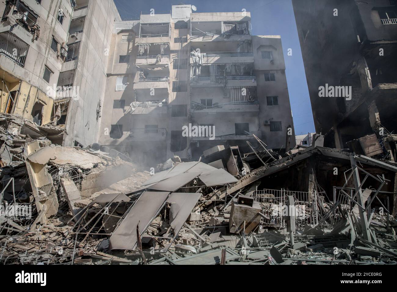 Beirut, Lebanon. 22nd Oct, 2024. A view of the destruction in the ...